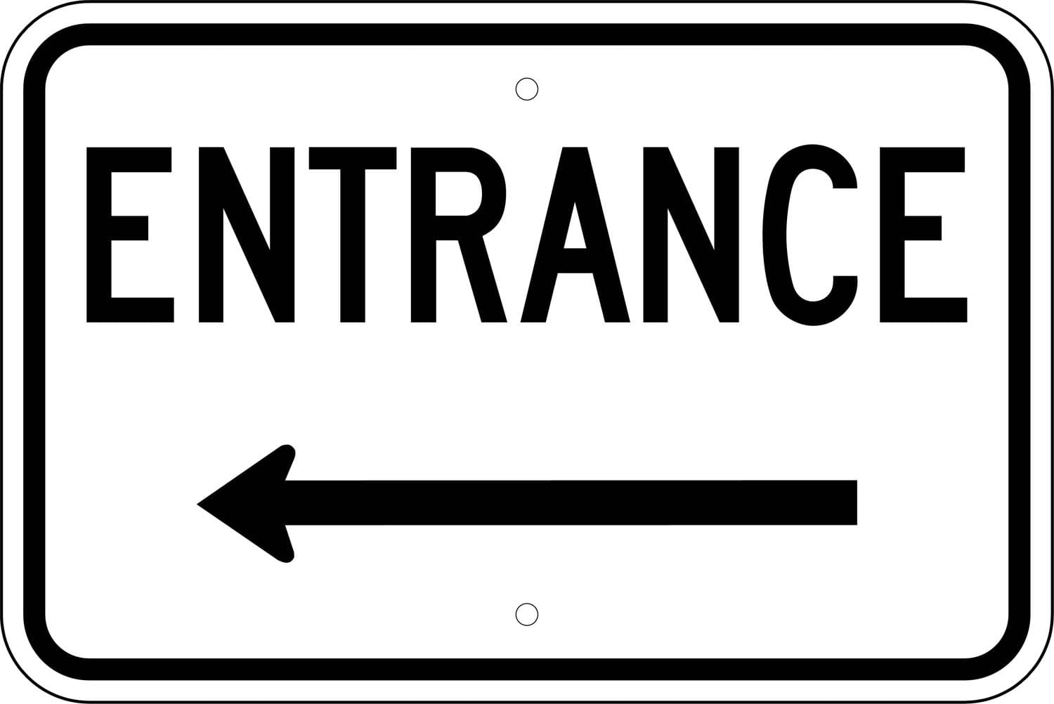 Entrance Arrow Left Sign (G-32l) | Cheap Street Signs
