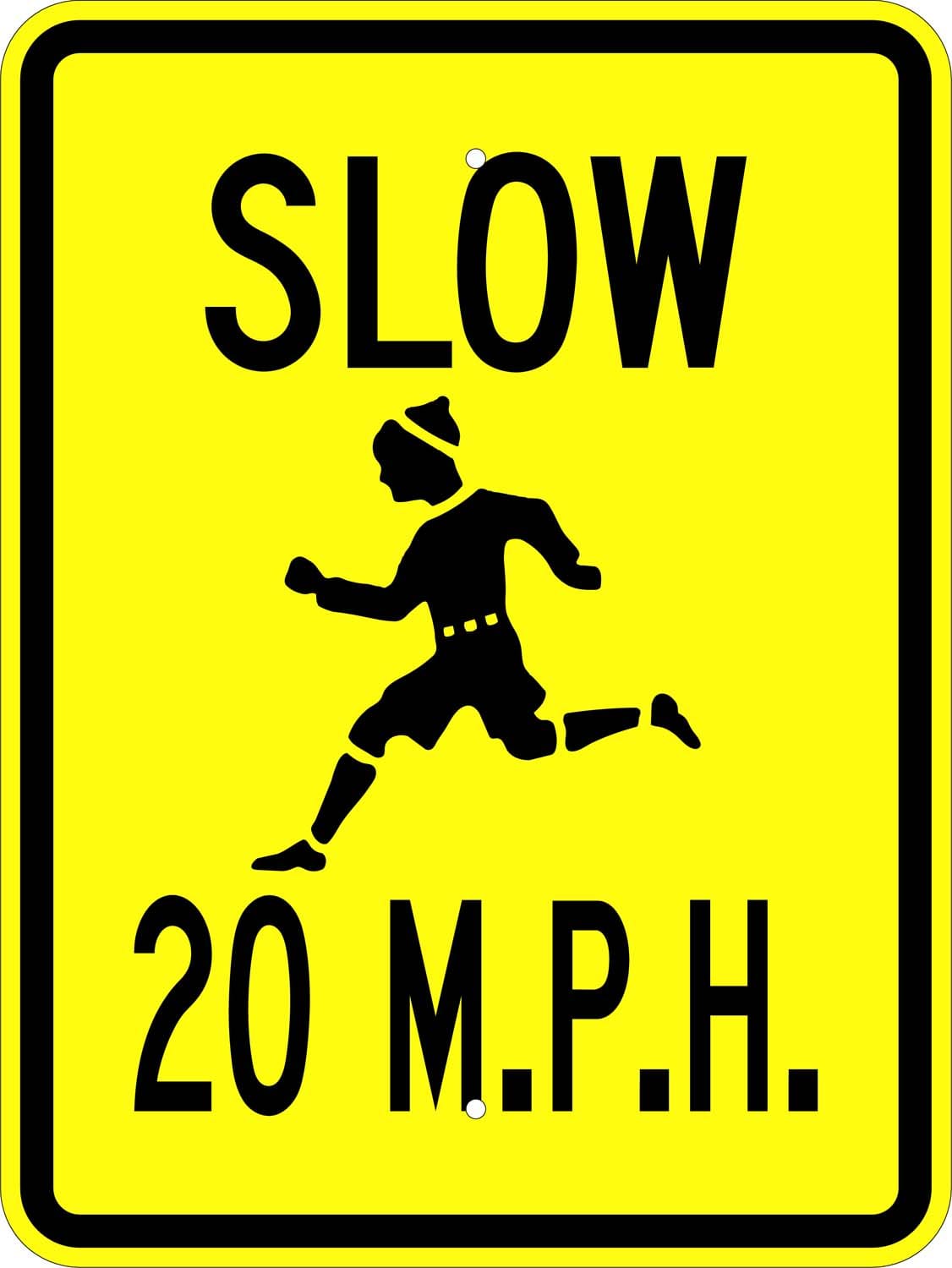 Regulatory Sign Slower Traffic