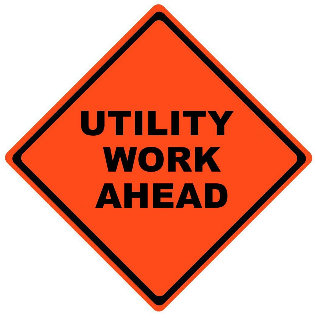 Utility Work Ahead Roll-Up Work Zone Sign | Cheap Street Signs