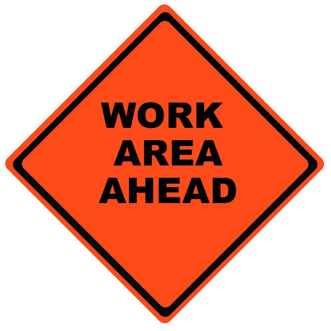 Work Area Ahead Roll-Up Work Zone Sign | Cheap Street Signs